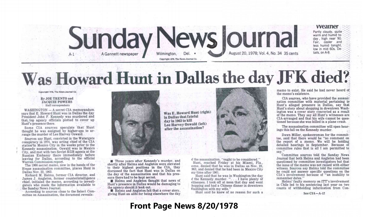 E. Howard Hunt’s Presence in Dallas on Nov 22, 1963 — and the Veracity ...